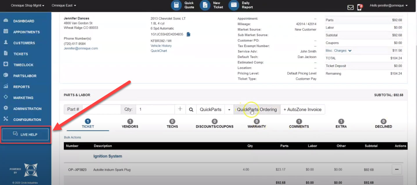 How to Connect With Omnique and Order Parts