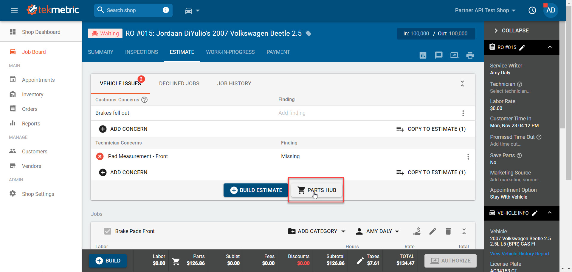 How to Order From PartsTech with Tekmetric
