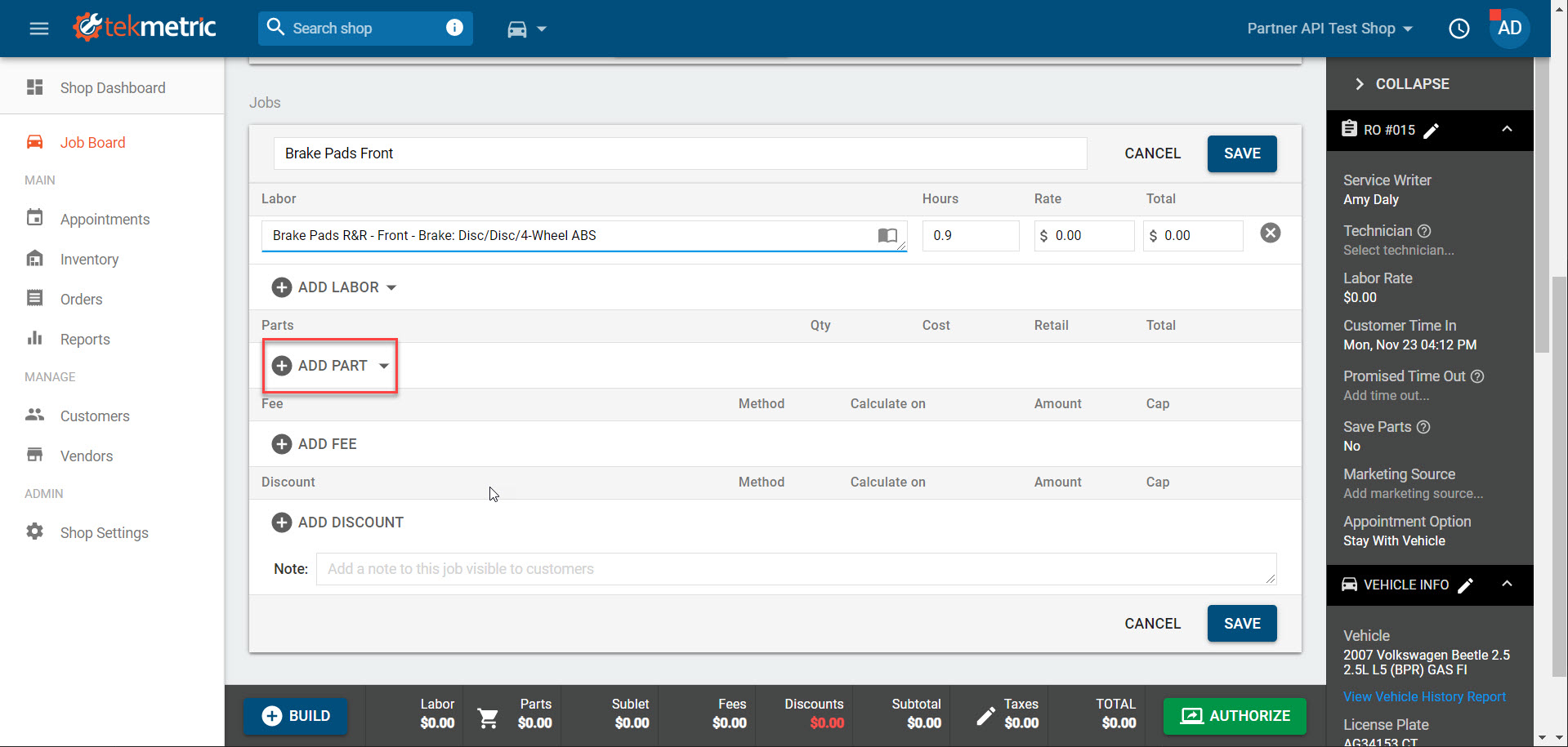 How to Order From PartsTech with Tekmetric