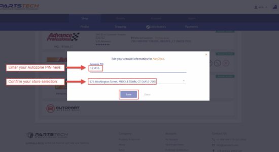 How to set up AutoZone Pro on PartsTech