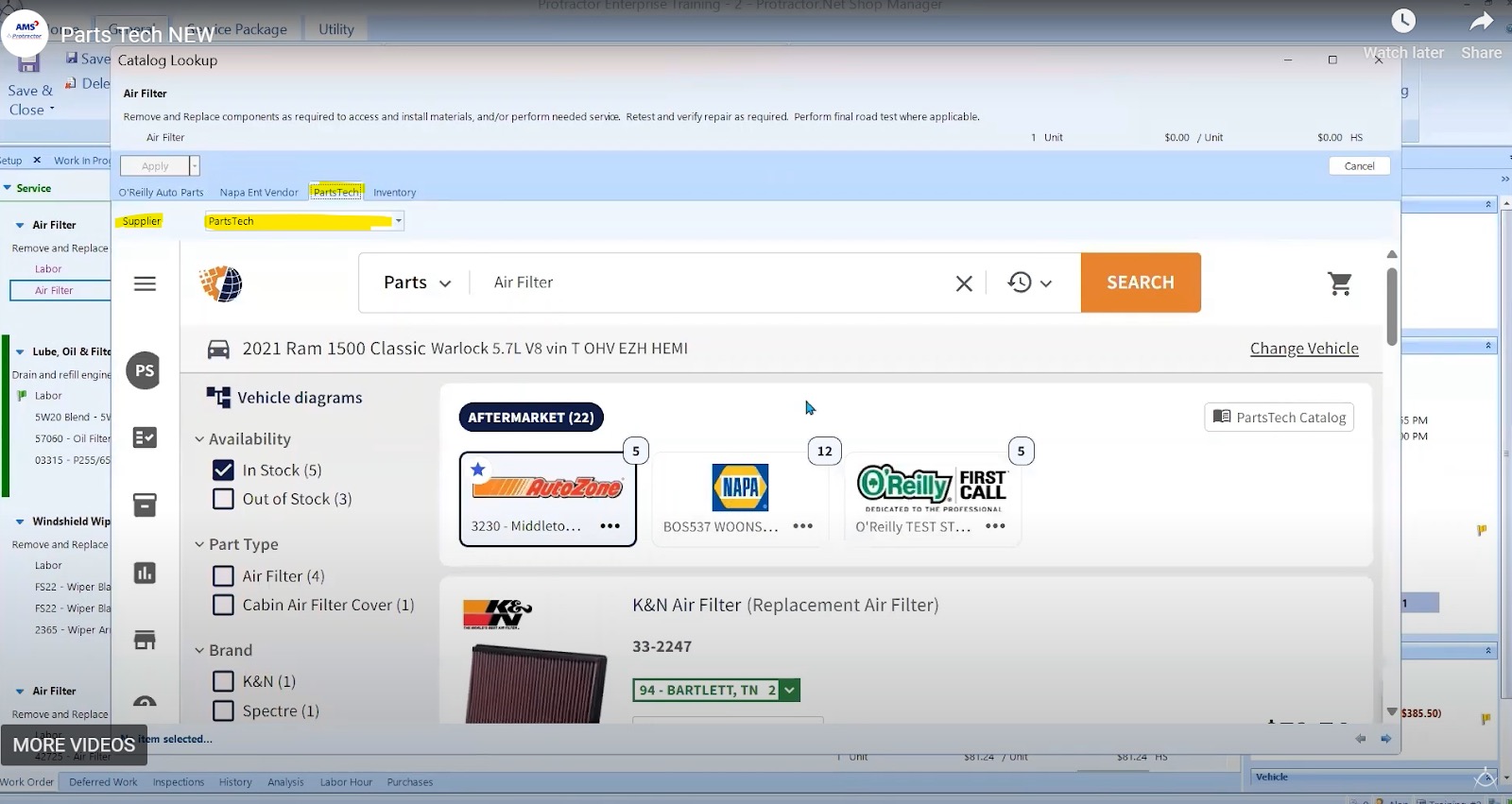 How to Order Parts From PartsTech Using Protractor