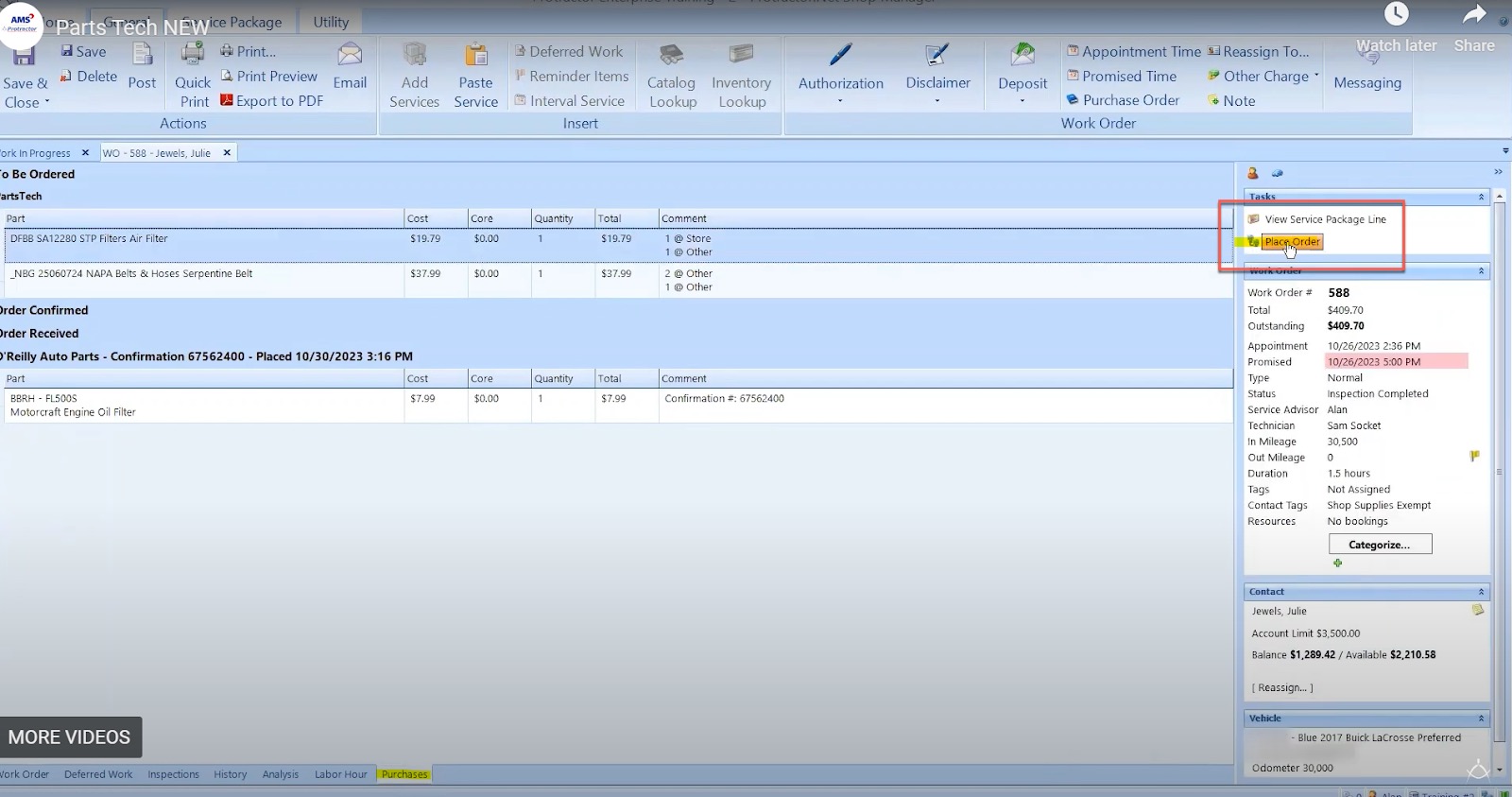 How to Order Parts From PartsTech Using Protractor