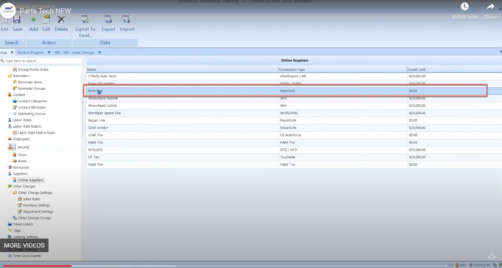 How To Connect PartsTech to Protractor
