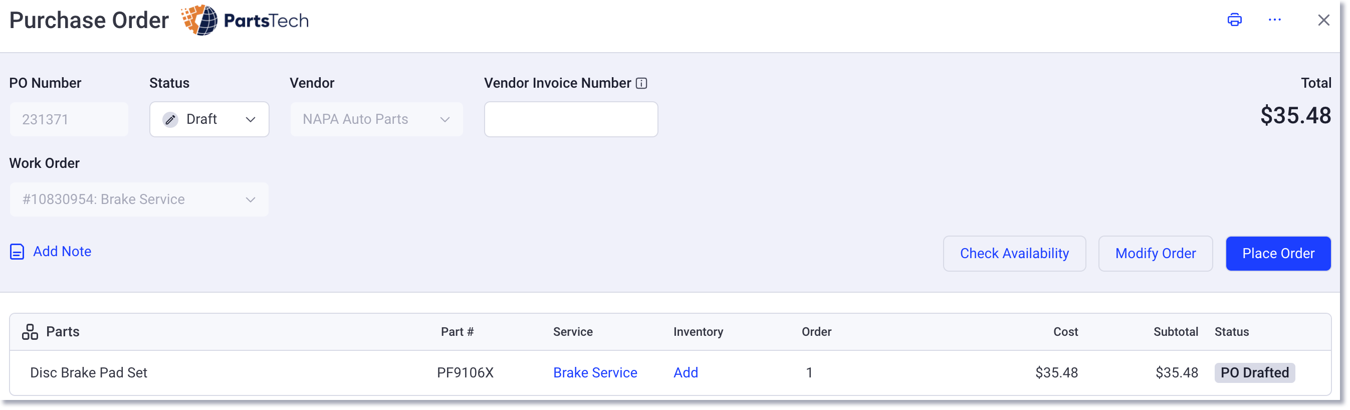 How to Order Parts through PartsTech Using ShopMonkey