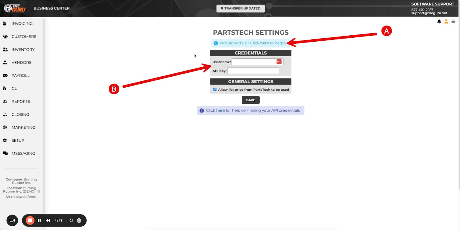 How to Connect PartsTech with TireGuru